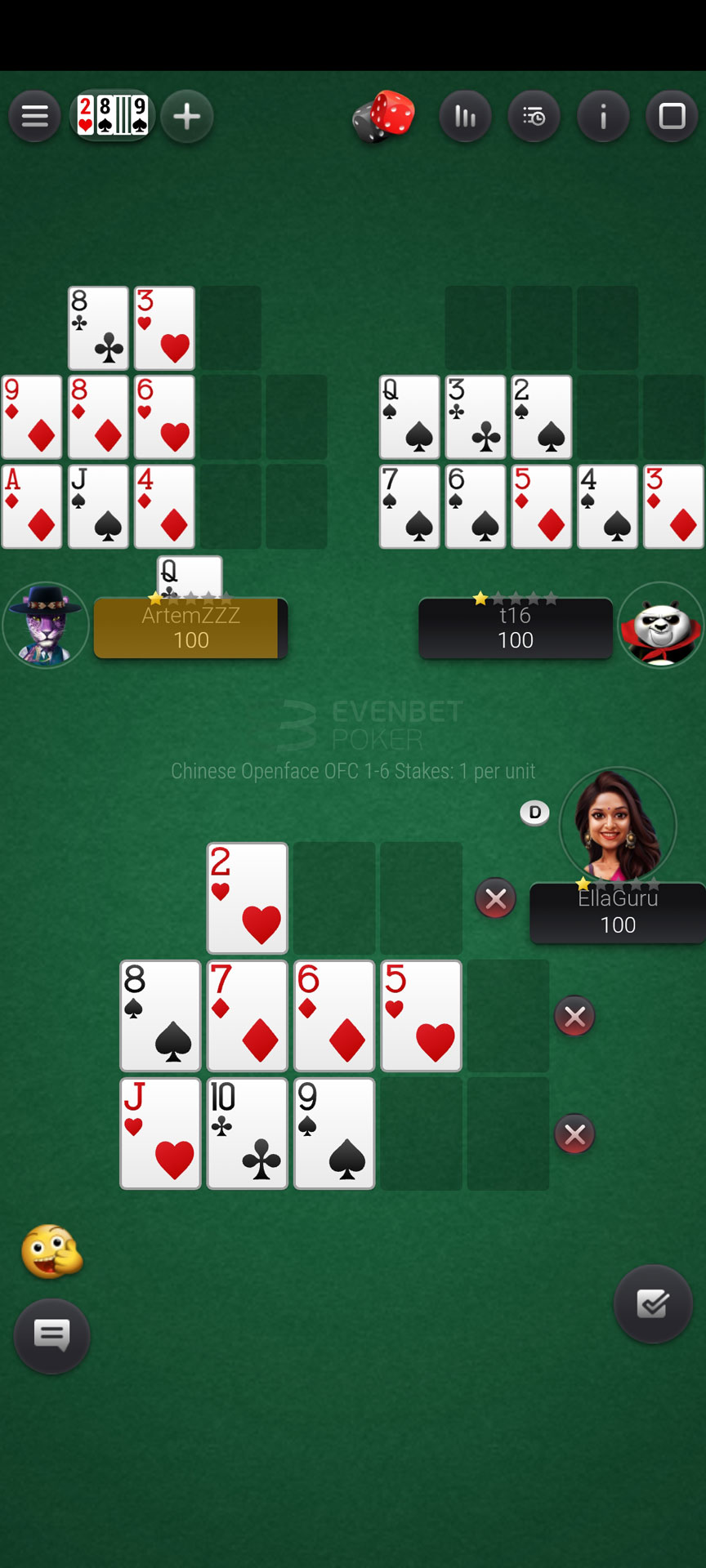 Open Face Chinese Poker | EvenBet Gaming